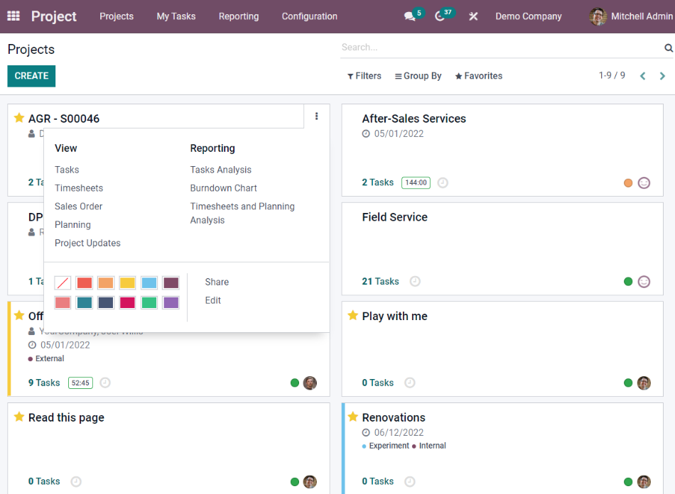 Odoo Project Module | Midis